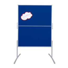 Franken Moderationstafel PRO, klappbar, beidseitig verwendbar, B 1200 x H 1500 mm, Filz, blau, MT880303