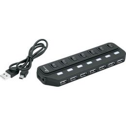 MediaRange USB 2.0-Hub, 7-fach, schaltbar