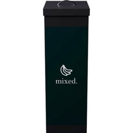 Wertstoffsammler PAPERFLOW, Volumen 60 l, f&uuml;r Restm&uuml;ll, mit abnehmbarem Deckel & Piktogramm, erweiterbar, L 363 x B 263 x H 760 mm, Polystyrol, schwarz-schwarz