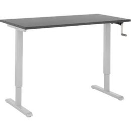 Home-Office-Schreibtisch Multiflex, manuell h&ouml;henverstellbar mit Kurbel, B 1300 x T 650 x H 700-1180 mm, graphit/wei&szlig;alu
