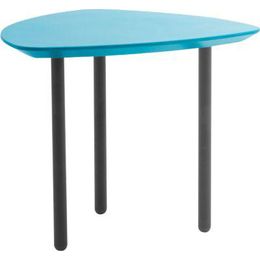 Beistelltisch Leyform EOS, Stahlrohrf&uuml;sse, MDF Tischplatte, B 550 x T 510 x H 460 mm, pastellblau