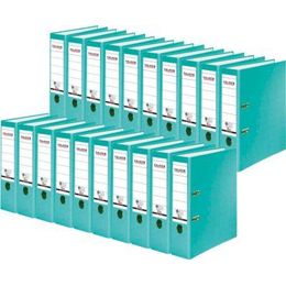 Falken Recycolor Ordner, DIN A4, R&uuml;ckenbreite 80 mm, 20 St&uuml;ck, t&uuml;rkis