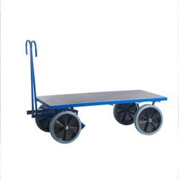 ROLLCART Handpritschenwagen, f&uuml;r den Innenbereich, ohne Bordw&auml;nde, 2000 x 1000 mm, Vollgummi