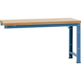 Manuflex Anbauwerkbank Profi Standard, Tischplatte Multiplex, 1750 x 700 mm, brillantblau