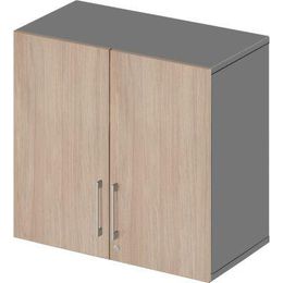 Sch&auml;fer Shop Sch&auml;fer Shop Select Aufsatzschrank LOGIN, 2 Ordnerh&ouml;hen, Griffe unten, B 800 x T 420 x H 726 mm, graphit/Eiche