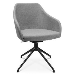 Konferenzsessel Topstar Sitness Life 2.1, dreh-/sitzh&ouml;henverstellbar, Armlehnen, B 350-480 x T 460 x H 460-490 mm, 4-Fu&szlig;gestell, Alu schwarz-matt & Stoff, h.grau