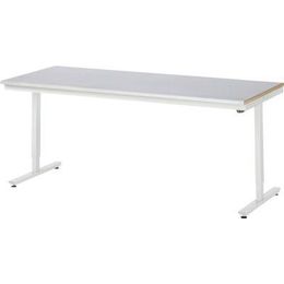 Rau Arbeitstisch Adlatus, elektrisch h&ouml;henverstellbar, 25 mm MDF-Platte, Stahlblechbelag, 150 kg, B 2000 x T 800 x H 720-1120 mm, silber/lichtgRau