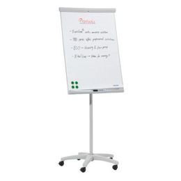 Flipchart Franken U-Act!Line mobil, 700x1000 mm, mit 5 Rollen, magnetisch, recycelt, hellgrau
