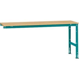 Manuflex Ansatztisch UNIVERSAL Standard, 2000 x 800 mm, Multiplex natur, wasserblau