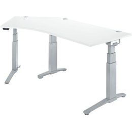 Sch&auml;fer Shop Sch&auml;fer Shop Genius Schreibtisch ERGOSTYLE S, 135&deg;, elektrisch h&ouml;henverstellbar, Ansatz links, zweistufig, C-Fu&szlig;, B 2165 x T 800 x H 645-1305 mm, inkl. Memory Master, wei&szlig;/wei&szlig;aluminium