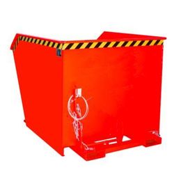 Bauer Kippbeh&auml;lter GU-E 1500, mit Siebblech & Ablasshahn, &ouml;l-/wasserdicht, staplertauglich, B 1280 x T 1640 x H 1090 mm, feuerrot RAL 3000