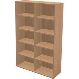 Sch&auml;fer Shop Sch&auml;fer Shop Genius Regal TETRIS WALL, 5 Ordnerh&ouml;hen, B 1200 x T 420 x H 1880 mm, Buche-Dekor
