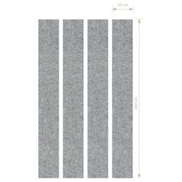 Akustik-Wandelemente, 4 St&uuml;ck, Schallabsorberklasse C, Befestigung mit Magnetstreifen, B 250 x H 2000 mm, Vlies, grau-meliert