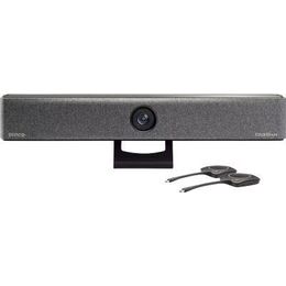 Videobar BARCO ClickShare Bar Pro, f&uuml;r mittelgro&szlig;e R&auml;ume, 3840 x 2160 px, 2 x 10 W, USB/LAN/WLAN, mit 2 ClickShare Buttons, schwarz