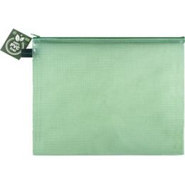 Rei&szlig;verschlussbeutel Foldersys, A4, St&auml;rke 0,20 mm, B 357 x H 272 mm, PVC-freie Folie, gr&uuml;n-transparent