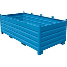 Bauer Sammelbeh&auml;lter-System SBS 2000, L 1200 x B 2400 x H 850 mm, bis zu 3-fach stapelbar, lackiert, mit Transportwagen, lichtblau RAL 5012