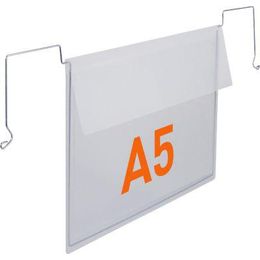 Drahtb&uuml;geltasche Durable, DIN A5 quer, mit Schutzklappe, B 450 x H 205 mm, PP, transparent, 50 St&uuml;ck