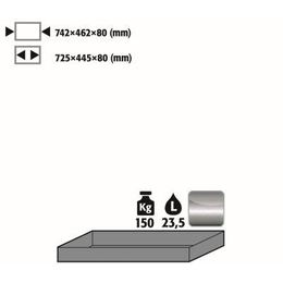 Wannenboden Standard f&uuml;r ASECOS Sicherheitsschr&auml;nke der Q30, Q90 und S90 Serie, Edelstahl 1.4301, B 742 x T 507 x H 83 mm, 22 l, bis 150 kg