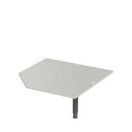 Systemwinkelplatte CAD ERGO-T 2.0, mit St&uuml;tzfu&szlig;, B 1200 x T 1200/800 x H 718-898 mm, lichtgrau/anthrazit