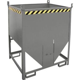 Bauer Silobeh&auml;lter SGS 100, mit Schieberverschluss, L 1000 x B 1200 x H 1495 mm, 1 m&sup3;, bis 1500 kg, Stahl, Mausgrau