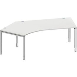 Sch&auml;fer Shop Sch&auml;fer Shop Genius Winkelschreibtisch MODENA FLEX 135&deg;, Ansatz links, B 2165 mm, lichtgrau