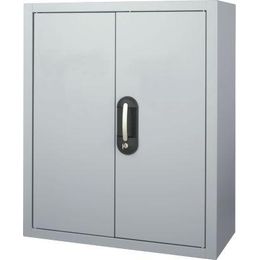 Magazinschrank, 830 mm hoch, 6 B&ouml;den, 42 K&auml;sten, mit T&uuml;ren, wei&szlig;aluminium