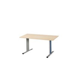 Sch&auml;fer Shop Sch&auml;fer Shop Select Besprechungstisch Planova Basic, Rechteck, T-Fu&szlig;, B 1400 x T 800 x H 717 mm, Ahorn/wei&szlig;aluminium RAL 9006