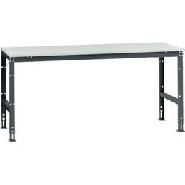 Manuflex Arbeitstisch UNIVERSAL Standard, 2000 x 1000 mm, Melamin lichtgrau, anthrazit