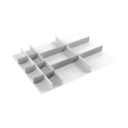 Schubladeneinsatz treston, 3 Unterteiler & 10 Mittelplatten, B 900 mm, f&uuml;r Serie 90 mit H 150/250 mm