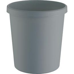 Papierkorb Helit The Green German, Volumen 18 l, umlaufender Griffrand, Recyclingkunststoff, &Oslash; 315 x H 331 mm, lichtgrau