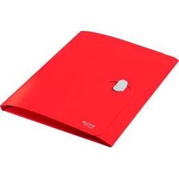 Leitz&reg; Dokumentenmappe Recycle, A4, bis zu 150 Blatt, 3 Einschlagklappen, blickdicht, 100 % recycelbar, Blauer Engel, Kunststoff, rot