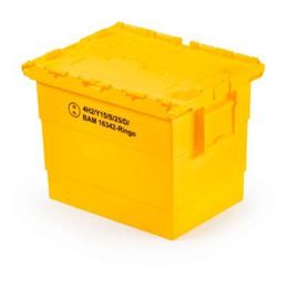 Gefahrgut-Transportbeh&auml;lter 25 Liter, UN-zertifiziert, L 400 x B 300 x H 315 mm, max. 15 kg, stapelbar, inkl. 10 Kissen/6 Kabelbinder/6 Beutel