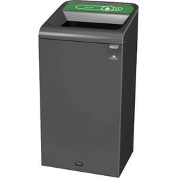 Recyclingstation Rubbermaid Configure, f&uuml;r Glas, 87 l, Magnetverbindung, B 495 x T 489 x H 975 mm, gr&uuml;n