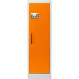 CEMO Sicherheitsschrank Typ 90 PROline 6/20, selbstschlie&szlig;ende T&uuml;ren, Anschlag rechts, B 635 x T 600 x H 1950 mm, 33 Liter, grau/orange