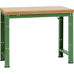 Manuflex Werkbank Profi Standard, Tischplatte Multiplex B 1250 x T 700, resedagr&uuml;n