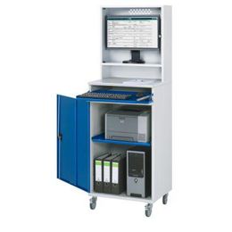 Rau Computer-Schrank Typ 650-M65, B 650 x T 520 x H 1770 mm, fahrbar