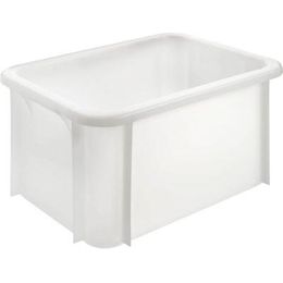 Transportbox, Euro-Norm, Volumen 18 l, bis 250 kg, stapelbar, geschlossene W&auml;nde, ohne Deckel, L 400 x B 300 x H 215 mm, HDPE, naturfarben