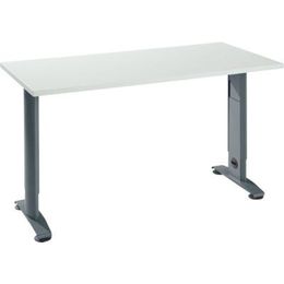 Sch&auml;fer Shop Home Office Tisch Login, C-Fu&szlig;, B 1300 x T 650 mm, lichtgrau/basaltgrau
