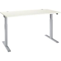 Sch&auml;fer Shop Sch&auml;fer Shop Select Schreibtisch ERGO-T 2.0, elektrisch h&ouml;henverstellbar, Rechteck, T-Fu&szlig;, B 1600 x T 800 x H 715-1205 mm, wei&szlig;/wei&szlig;alu