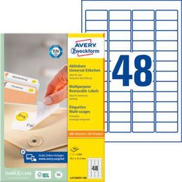 Avery Zweckform Universal-Etiketten, 4800 Etiketten, 45,7 x 21,2 mm