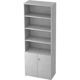 Regalschrank TOPAS LINE, 4 OH Regal/2 OH T&uuml;ren, lichtgrau/lichtgrau