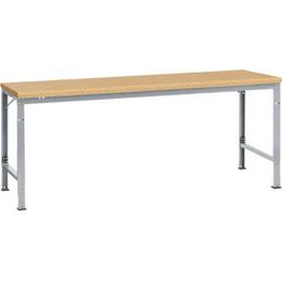 Manuflex Grundtisch UNIVERSAL Spezial, 2000 x 1000 mm, Multiplex natur, alusilber