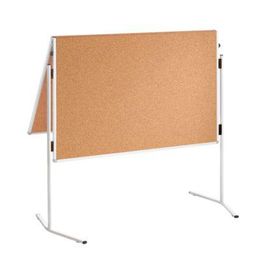 Franken Moderationstafel ECO, 1200 x 750/1500 mm, klappbar, beidseitig, mit Rollen, braun/Kork