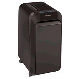 Aktenvernichter Fellowes&reg; Powershred LX 220, Partikelschnitt 4 x 12 mm, P-4, 30 l, 20 Blatt Schnittleistung, mit Rollen, schwarz