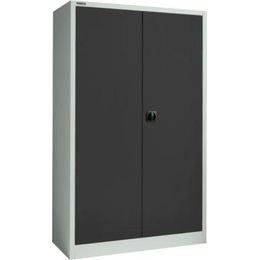 Sch&auml;fer Shop Sch&auml;fer Shop Select Materialschrank MSI 2512, 5 Ordnerh&ouml;hen, 4 Zwischenb&ouml;den, Zylinderschloss, B 1200 x T 500 x H 1935 mm, lichtgrau/anthrazitgrau