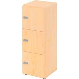 Schlie&szlig;fachschrank Topas Line, 3 Ordnerh&ouml;hen, 3 F&auml;cher, Zahlenschloss, B 400 x T 420 x H 1100 mm, Ahorn/Ahorn