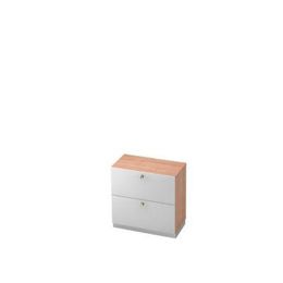H&auml;ngeregistraturschrank, 2 OH, B 800 x T 420 mm, Nussbaum-Dekor/silber