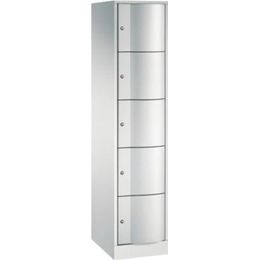 C+P Schlie&szlig;fachschrank Resisto, 1 Abteil, 5 F&auml;cher, B 396 x T 540 x H 1950 mm, Lichtgrau/Lichtgrau