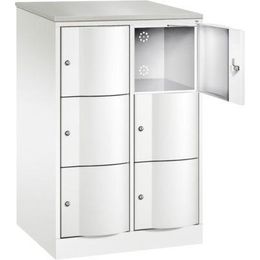 C+P Schlie&szlig;fachschrank Resisto, 2 Abteile, 6 F&auml;cher, B 772 x T 640 x H 1255 mm, Verkehrswei&szlig;