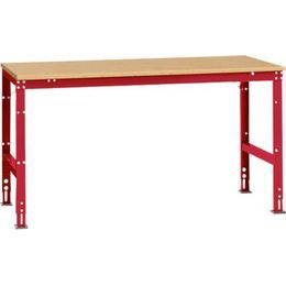 Manuflex Arbeitstisch UNIVERSAL Standard, 1750 x 1000 mm, Multiplex natur, rubinrot